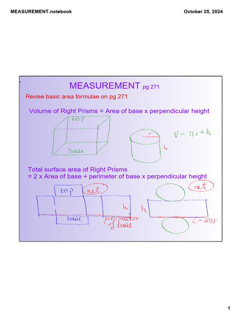 Volume and Surface Area Calculations | PDF | Area | Volume