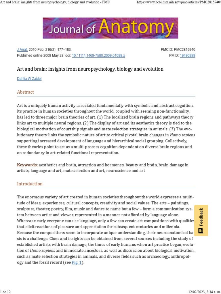 Art and Brain: Neuropsychology Insights | PDF | Color | Neuroscience