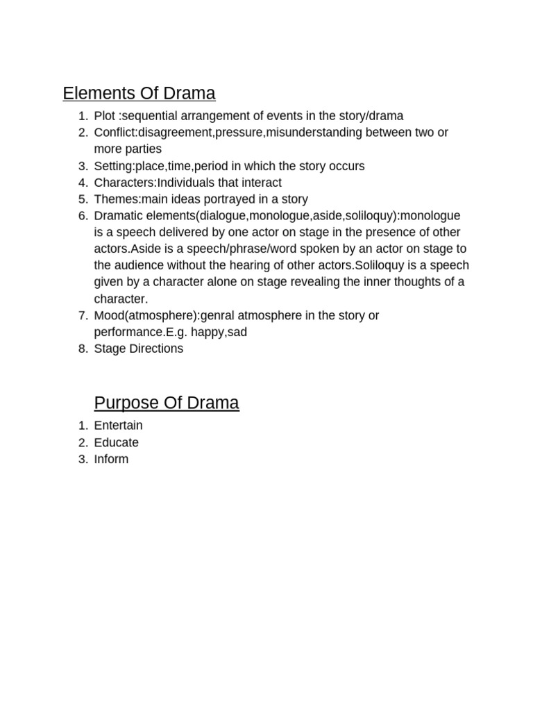 Key Elements of Drama Explained | PDF | General Fiction