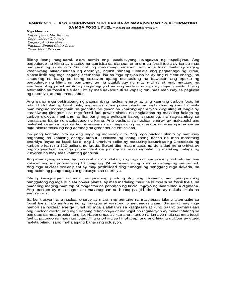 PANGKAT 3 - final position paper fil | PDF