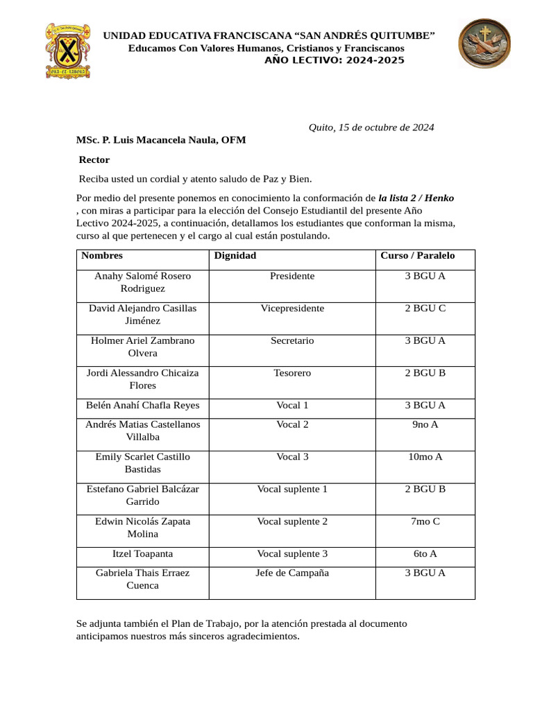 Plan de Trabajo HENKO L2 | PDF