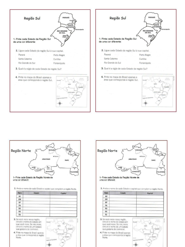 Atividade Regiões | PDF