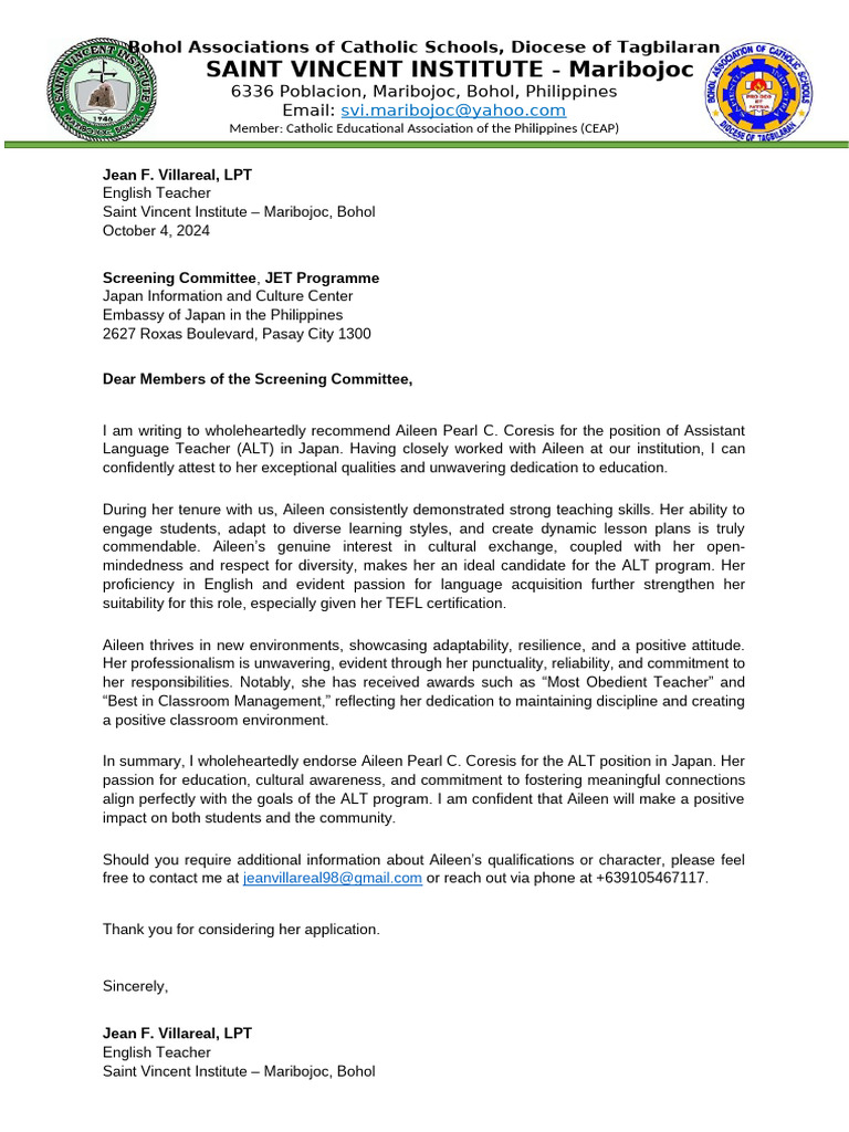 Recommendation Letter | PDF | Career & Growth | Self-Improvement