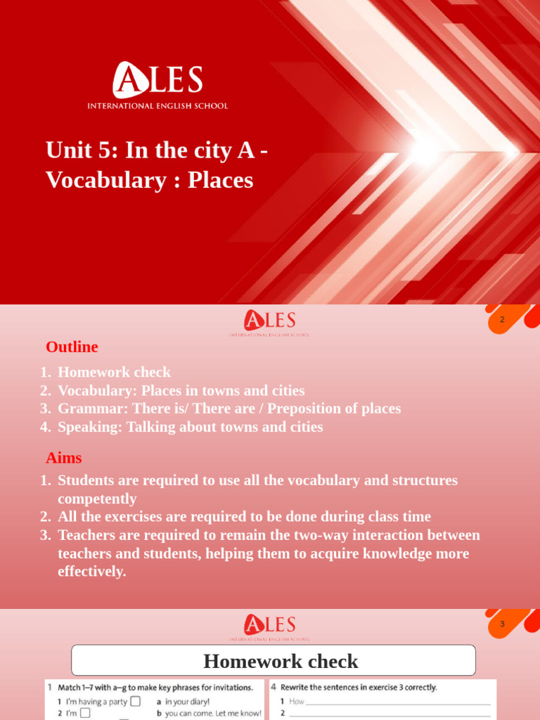L26 - Unit 5 - in The City - A - Vocabulary - Places | PDF
