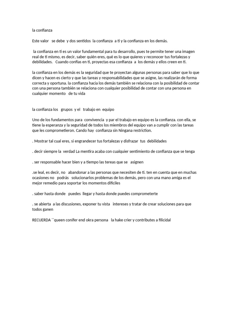 La Confianza Pdf