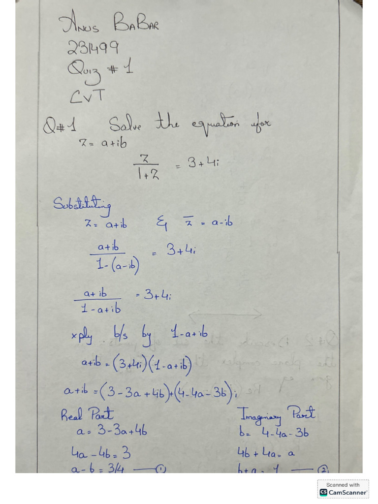 Anus Babar (231499)Cvt Quiz # 1 | PDF