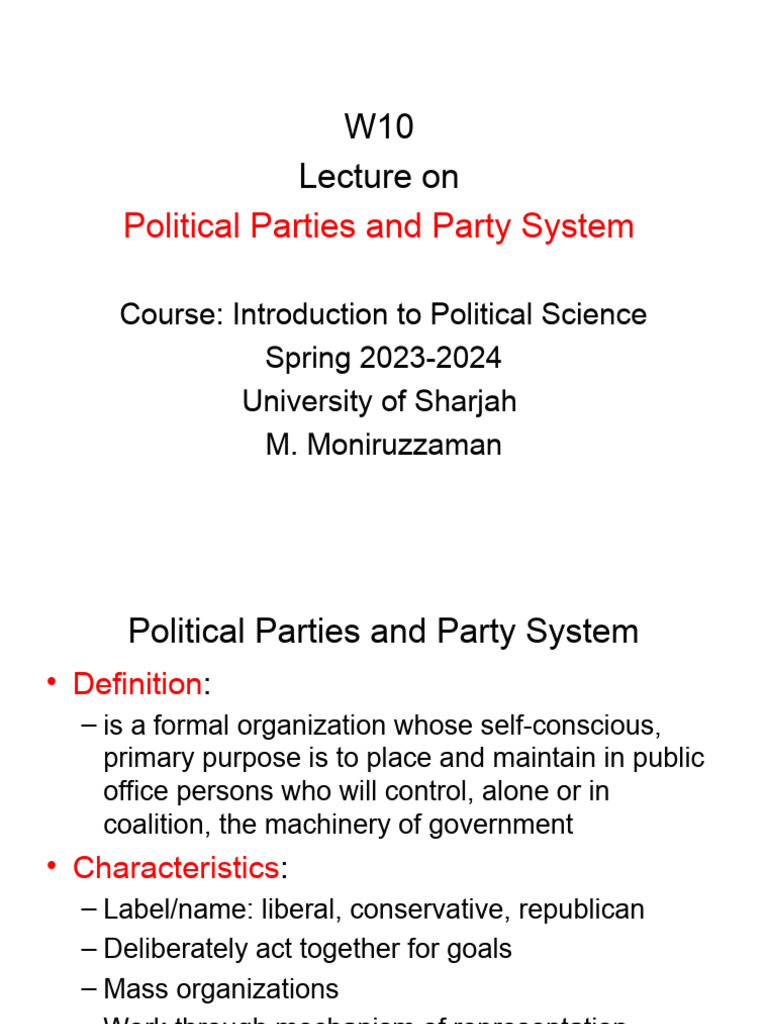 W10 Political Parties, Party System, Pressure Groups - Tagged | PDF ...
