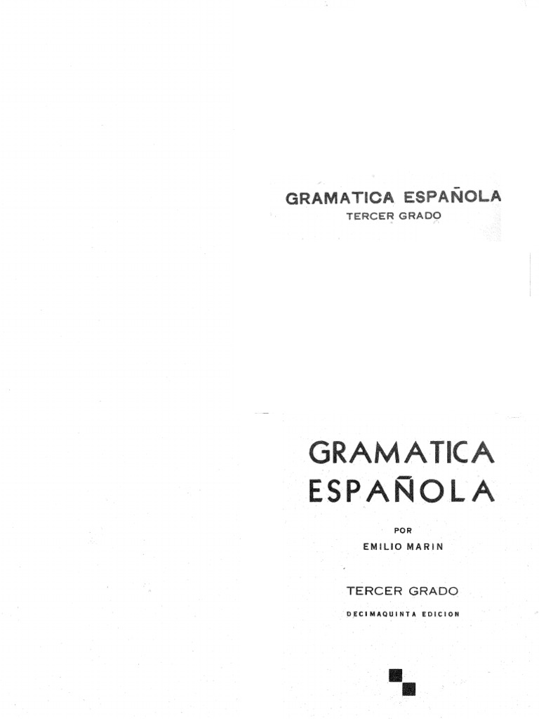 Gramatica Española Tercer Grado - Emilio Marin | PDF