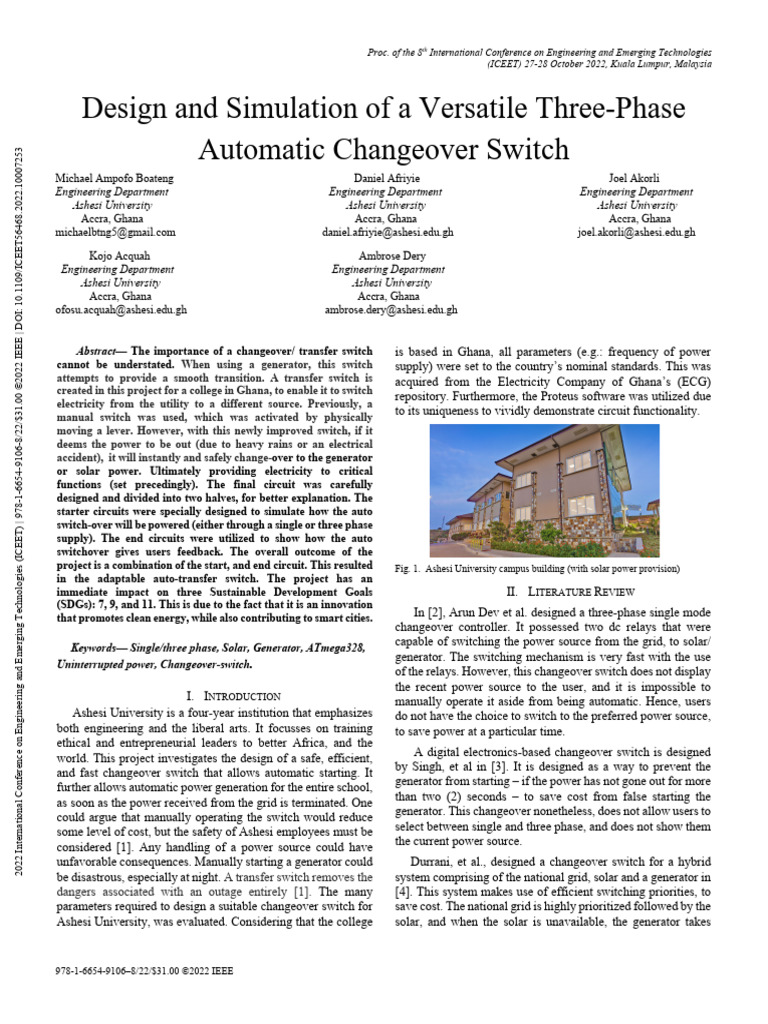 Engineering Auto Changeover Switch | PDF | Relay | Logic Gate