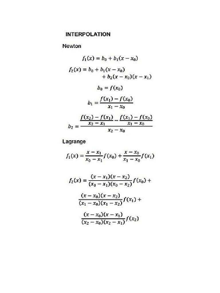 Interpolation Formula | PDF