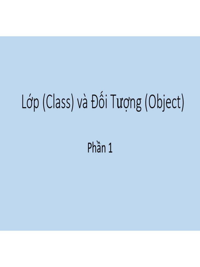 Buoi 1 LopVaDoiTuong Phan1 | PDF