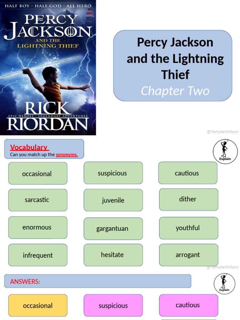Percy Jackson Chapter 2 Vocabulary Guide | PDF | Language Arts ...