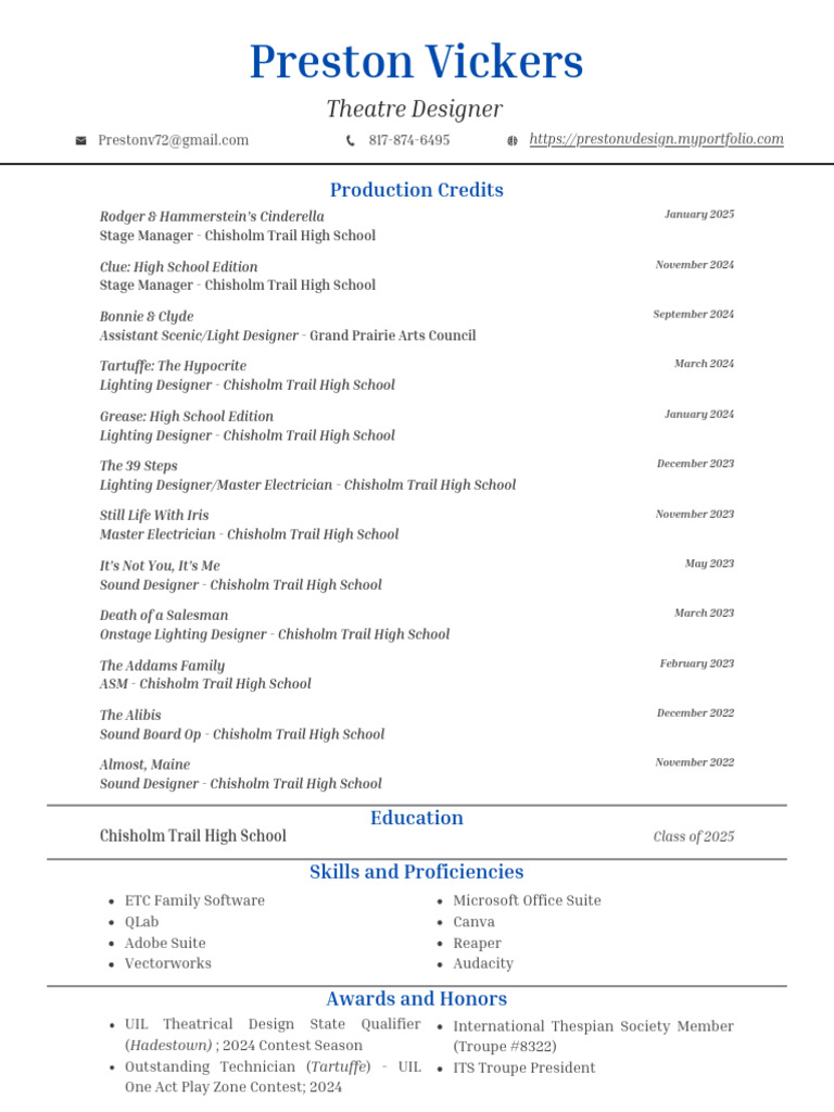 Preston v Resume | PDF