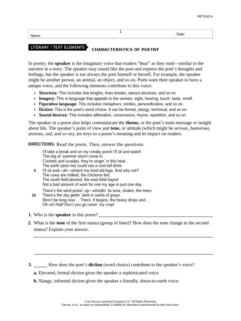 Characteristics of Poetry | PDF | Poetry