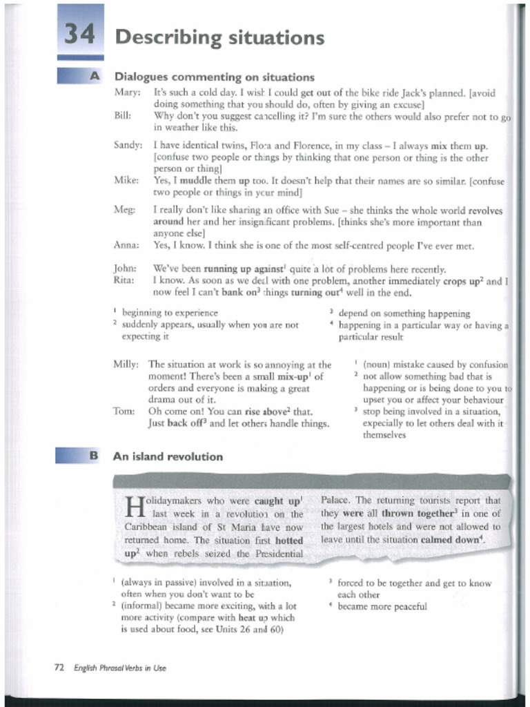 Phrasal Verbs in Use-Interm - 34-Describing Situations | PDF