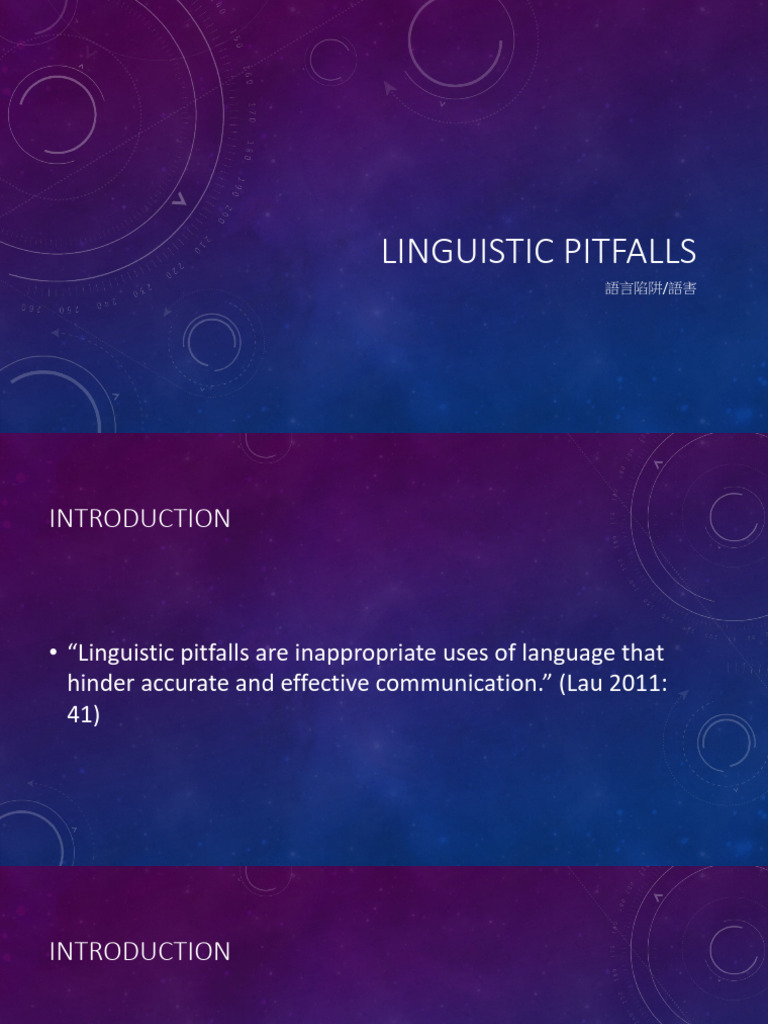 Understanding Linguistic Pitfalls | PDF | Vagueness | Ambiguity