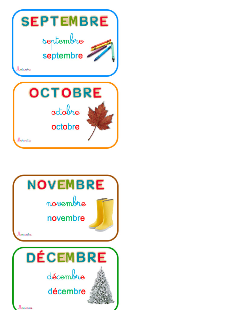 ETIQUETTES MOIS | PDF