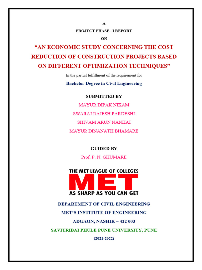 Report Phase - 1 | PDF | Infrastructure | Construction Management