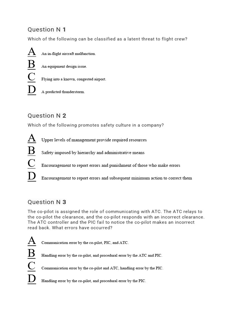 040 - Human Performance Limitations - Questions | PDF | Ear | Auditory System