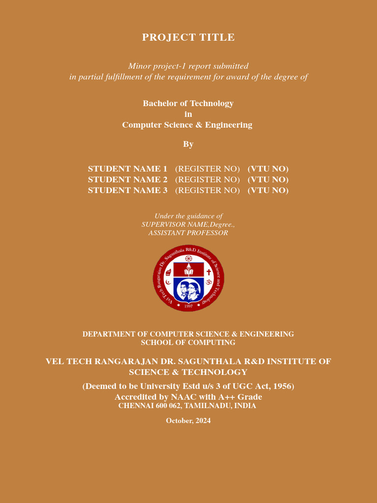 Minor Project-1 r21-Cse Report Template Ss2425 | PDF | Bootstrapping ...