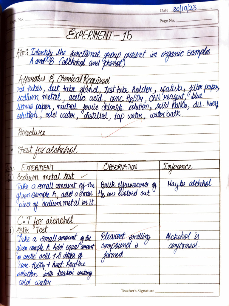 Alcohol and Phenol Experiment No 13 | PDF