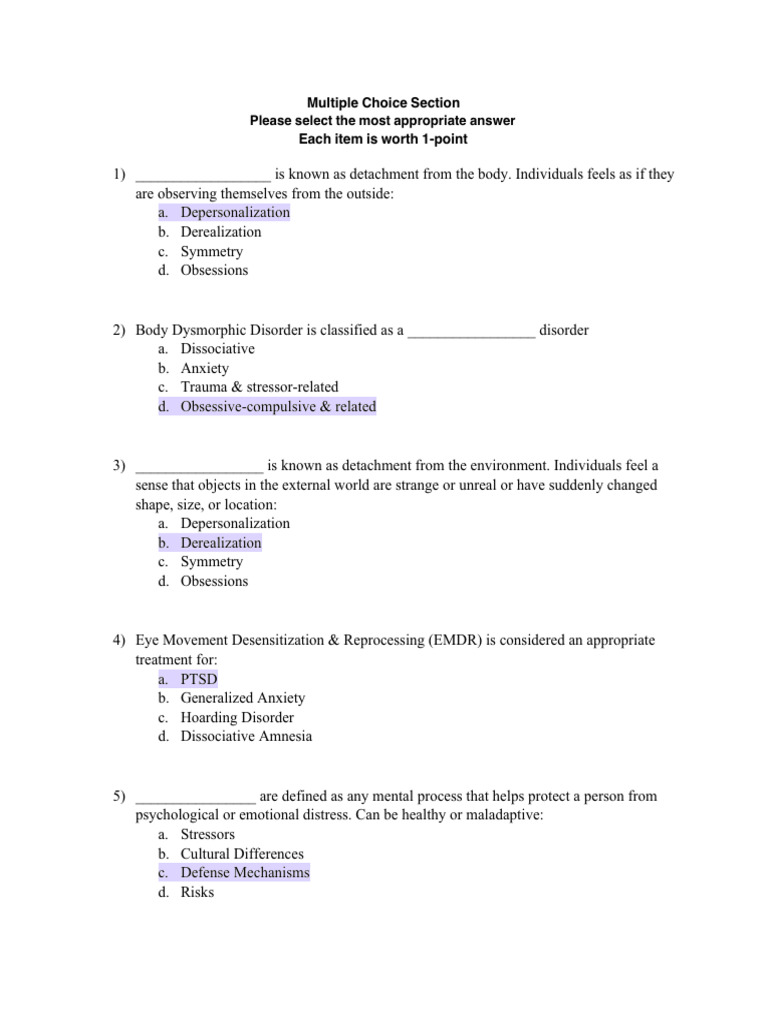Abnormal Psychology Quiz #3 F24 | PDF