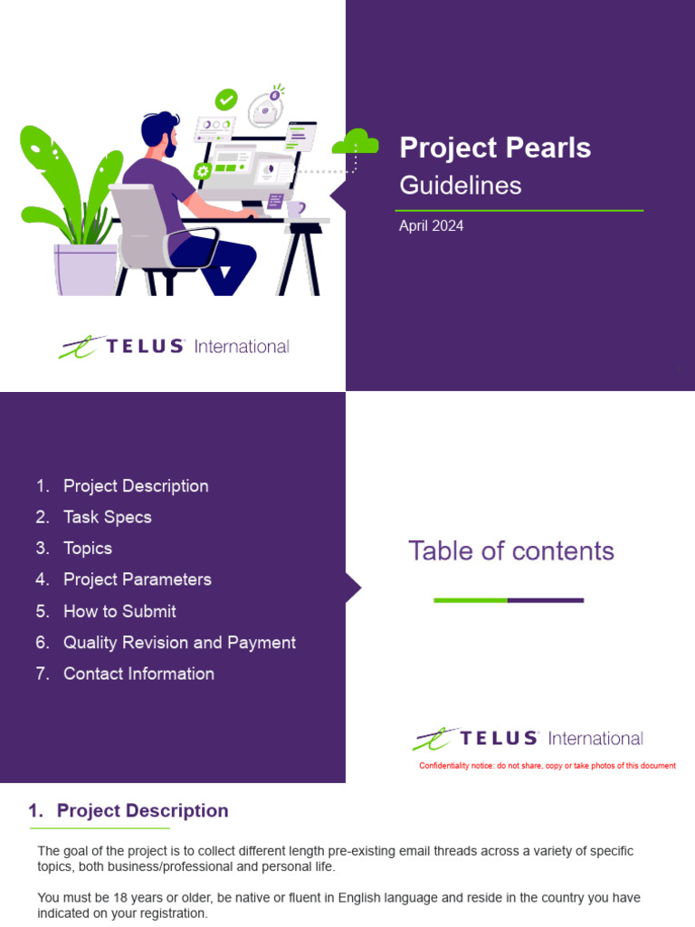 TELUS International - Project Pearls | PDF | Computing