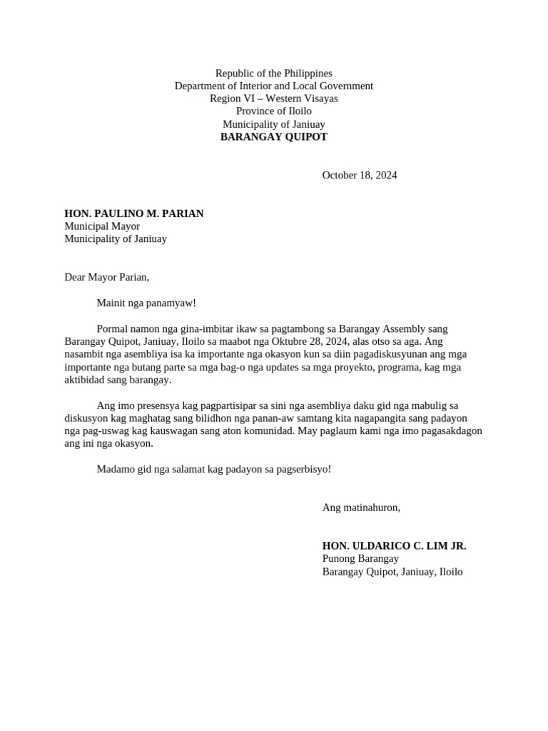 Barangay Assembly | PDF