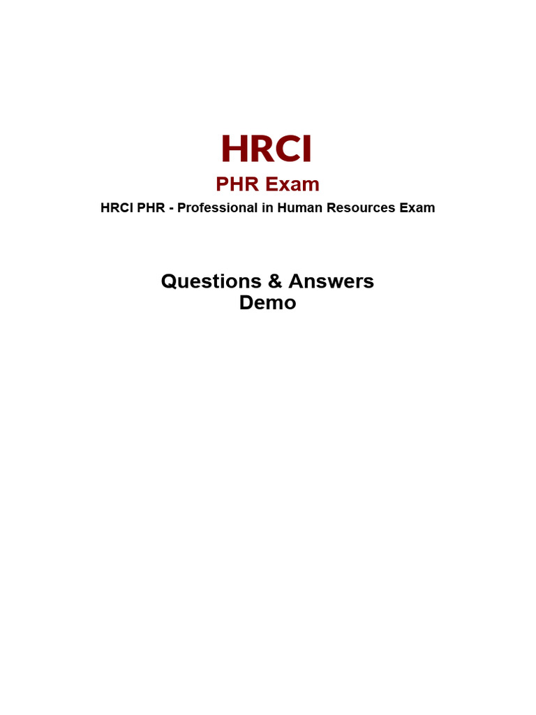 PHR Questions | PDF | Civil Rights Act Of 1964 | Employment PHR Questions | PDF | Civil Rights Act Of 1964 | Employment