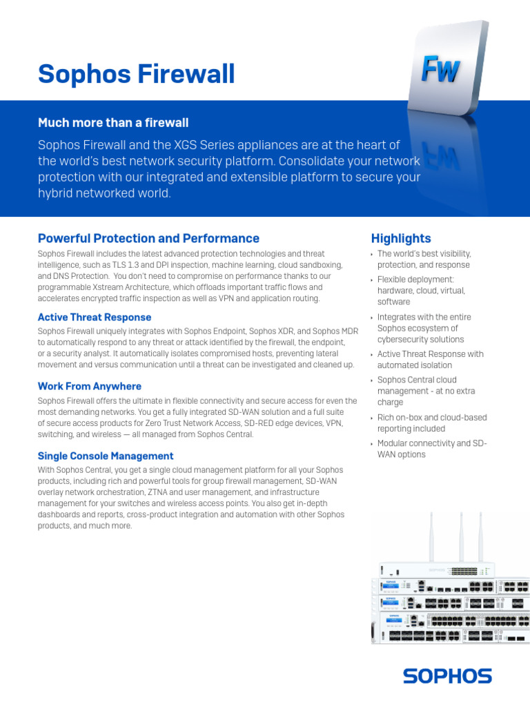 Sophos-Firewall-Datasheet | PDF | Computer Network | Firewall (Computing)