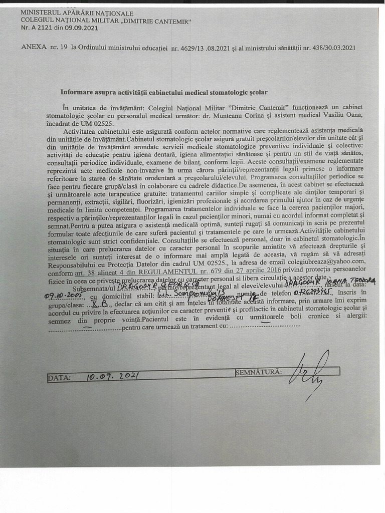 Acorduri Cabinete Medicale Ioana Dragomir 2021 | PDF