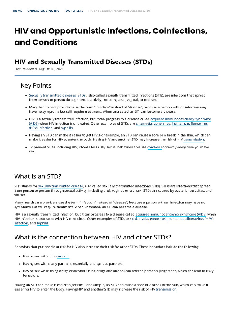 HIV and Sexually Transmitted Diseases (STDS) - NIH | PDF | Sexually Transmitted Infection | Hiv/Aids
