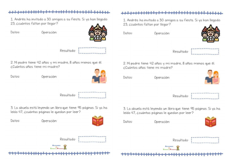 Problemas de Resta | PDF