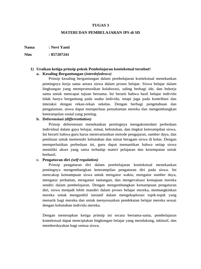 Tugas 3 Pembel Ips | PDF | Karier & Perkembangan