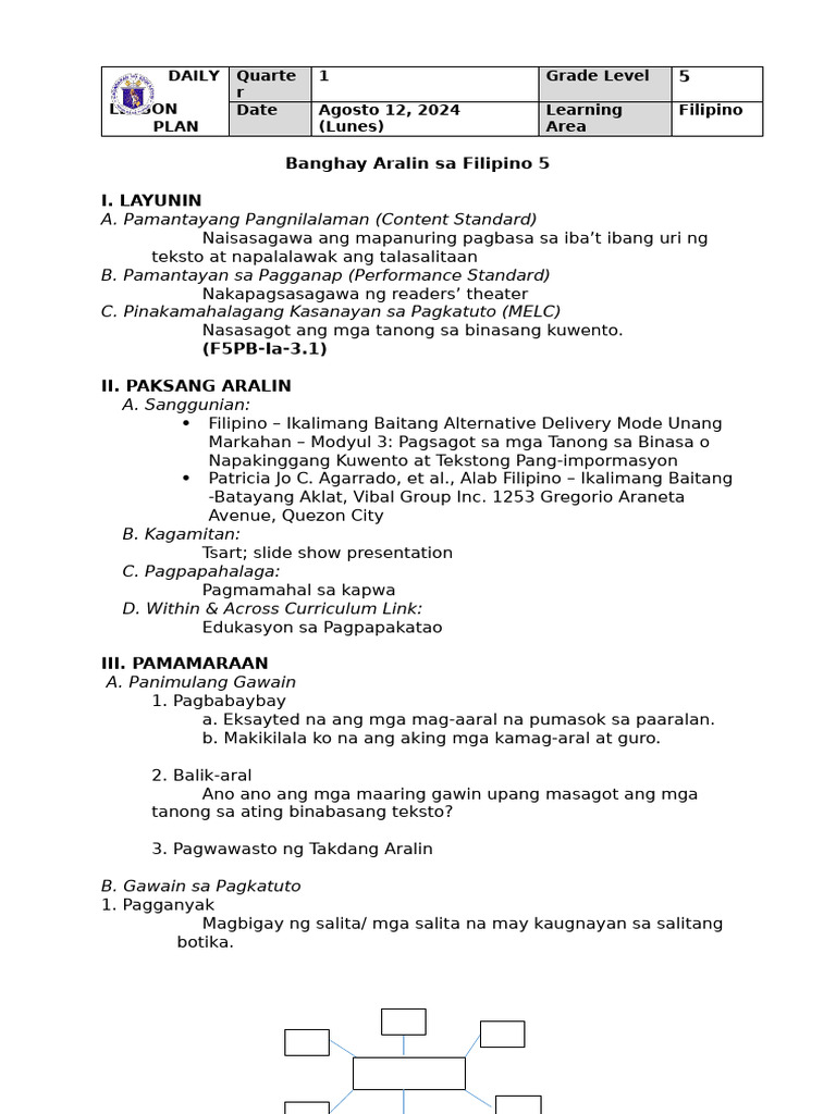 DLP_FILIPINO-5_Q1_W3-day-1-5 | PDF