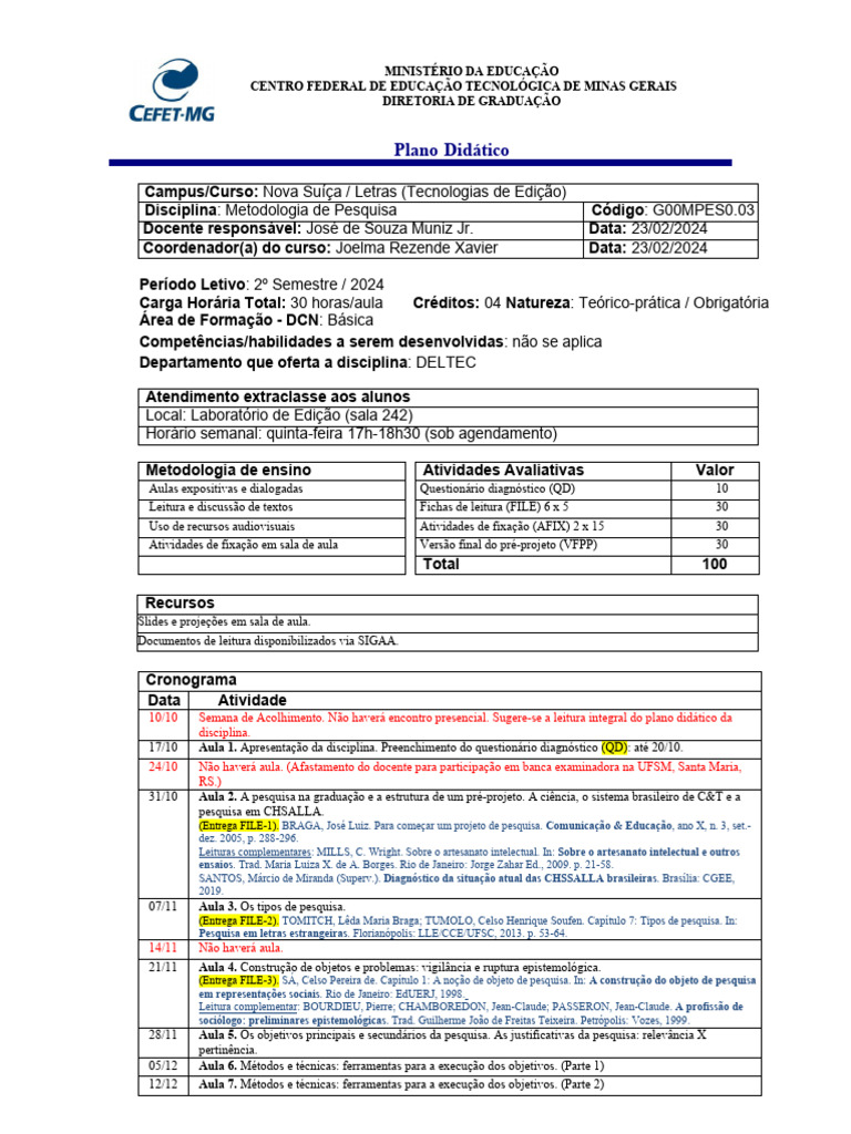 Plano-Didatico MP 2024.2 | PDF