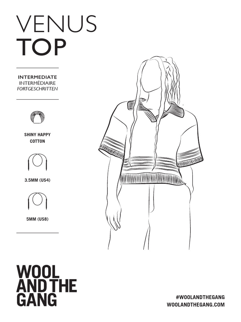 Venus Top Pattern V516555466 A5 VENTOP 01 | PDF | Knitting | Knitting ...