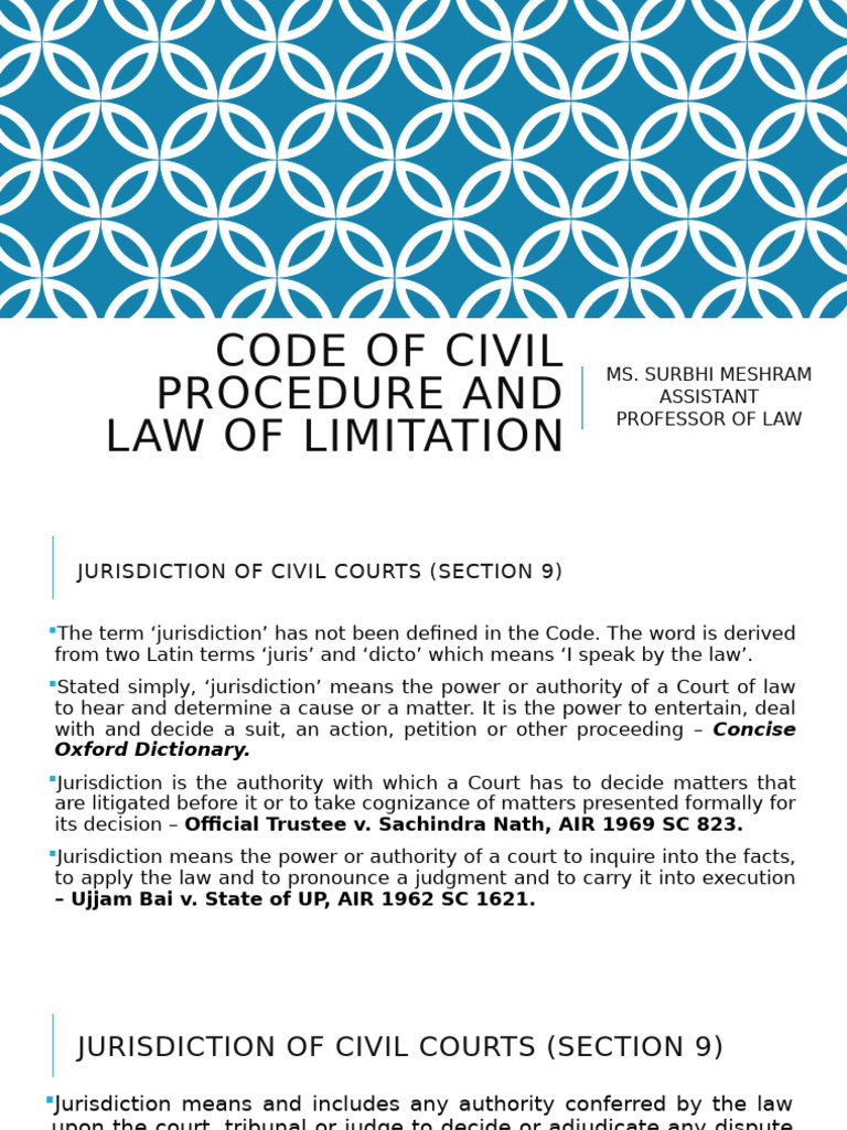 Code of Civil Procedure and Law of Limitation | PDF | Lawsuit ...