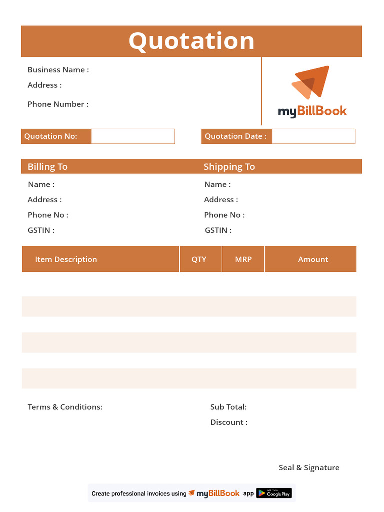 Quotation Format Template PDF | PDF | Finance & Money Management