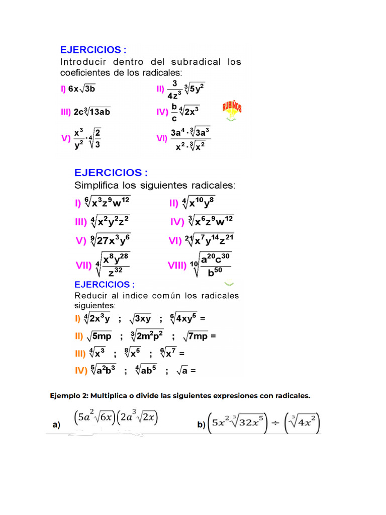 EJERCICIOS MATEMATICA | PDF