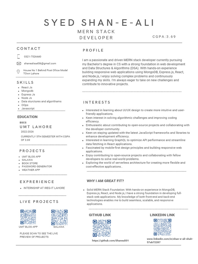 Syed Shan-E-Ali | PDF | Software Development | Software