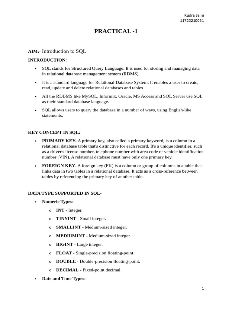 DBMS P-1 | PDF | Relational Database | Sql DBMS P-1 | PDF | Relational Database | Sql
