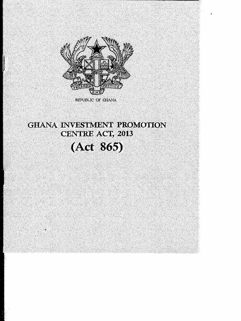 Ghana Investment Promotion Centre Act | PDF | Customs | Arbitration