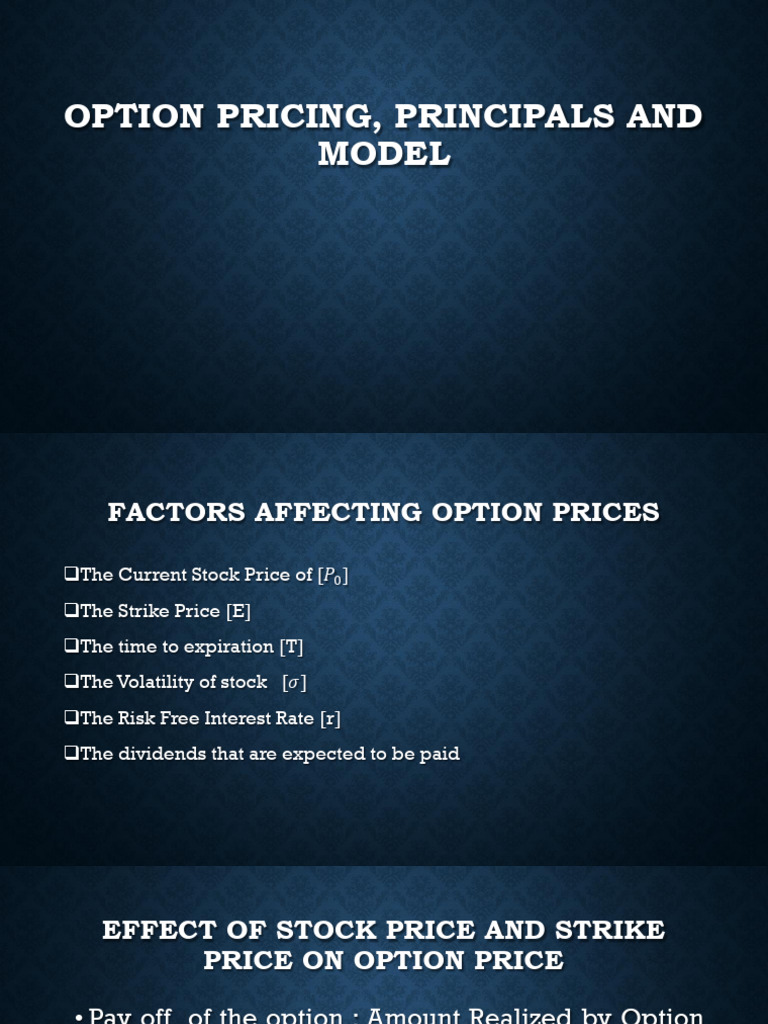Unit III Option Pricing, Principals and Model | PDF | Option (Finance) | Put Option