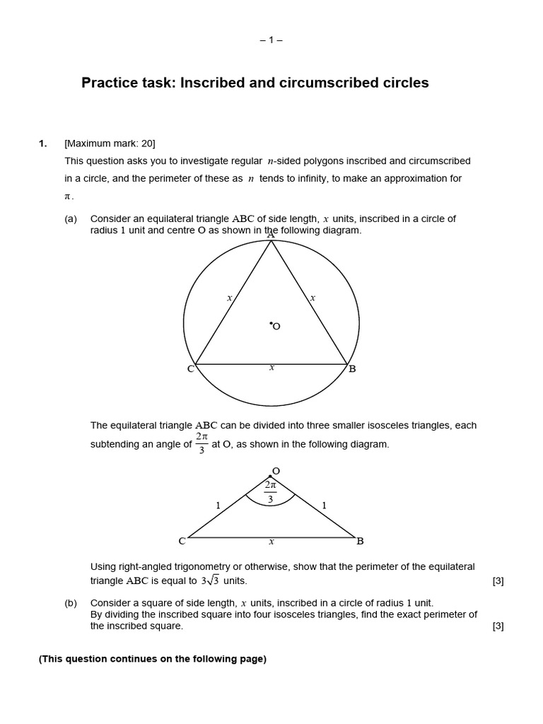 AAHL Inscribed - Circumscribed Circles | PDF | Circle | Triangle