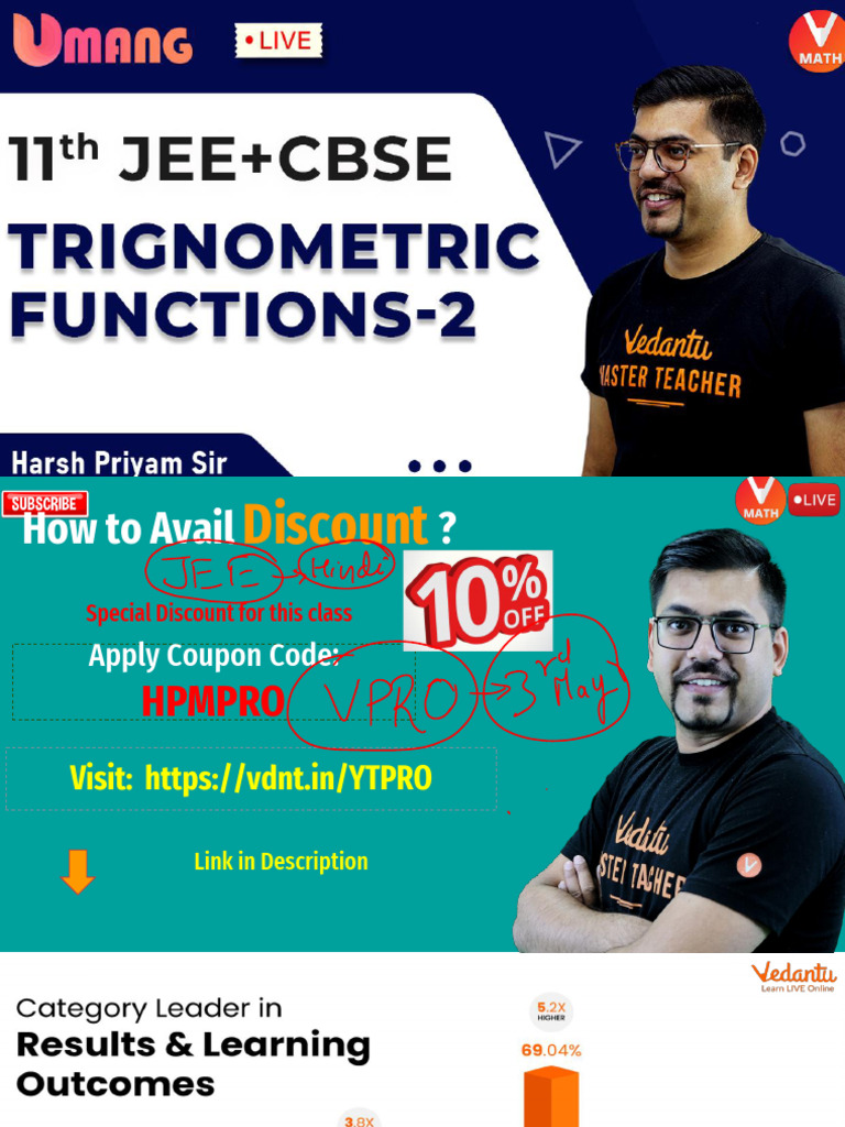 UMANG Class 11th _ Trigonometric Functions - 2_VMath | PDF | Trigonometric Functions | Function ...