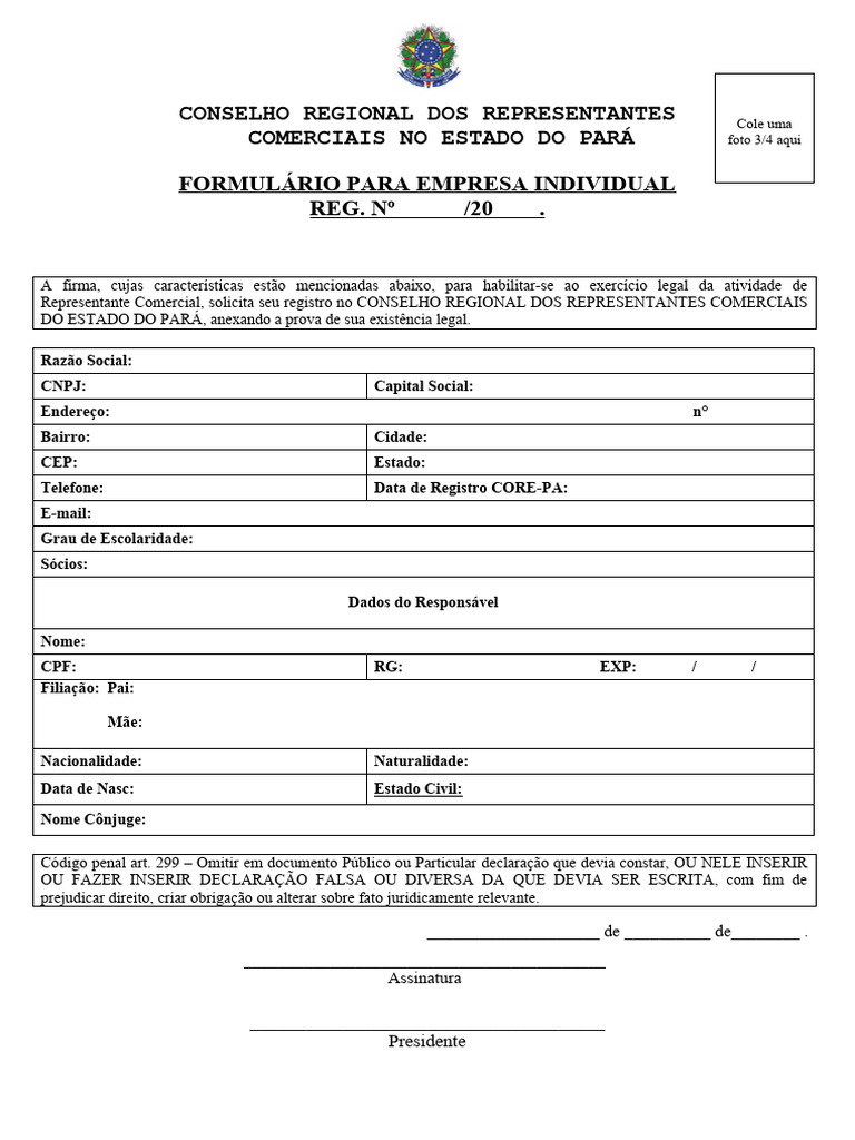 Formulário P. Jurídica | PDF