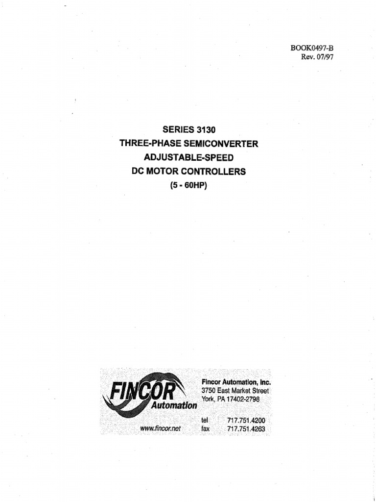 Fincor 3130 Series DC Motor Controller | PDF