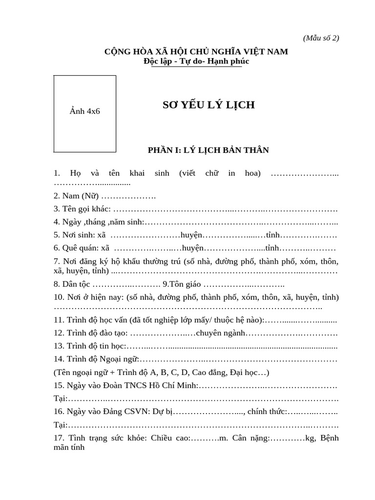 Mau So 2 - So Yeu Ly Lich | PDF