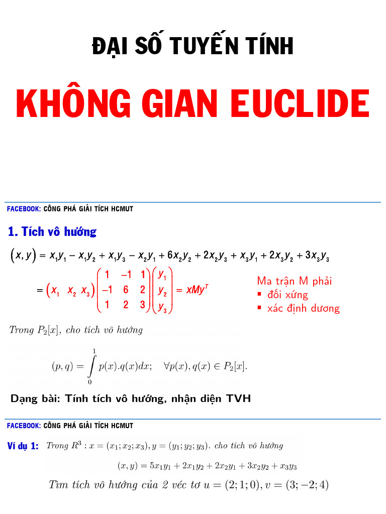 TLBG Khong Gian Euclide | PDF